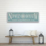 Personalized Latitude Longitude Coordinates Sign with Compass Rose ...